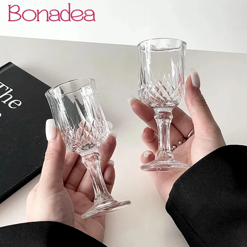 European Style Diamond Glass Cup Shot Glasses Cups Retro Mini Tall ...