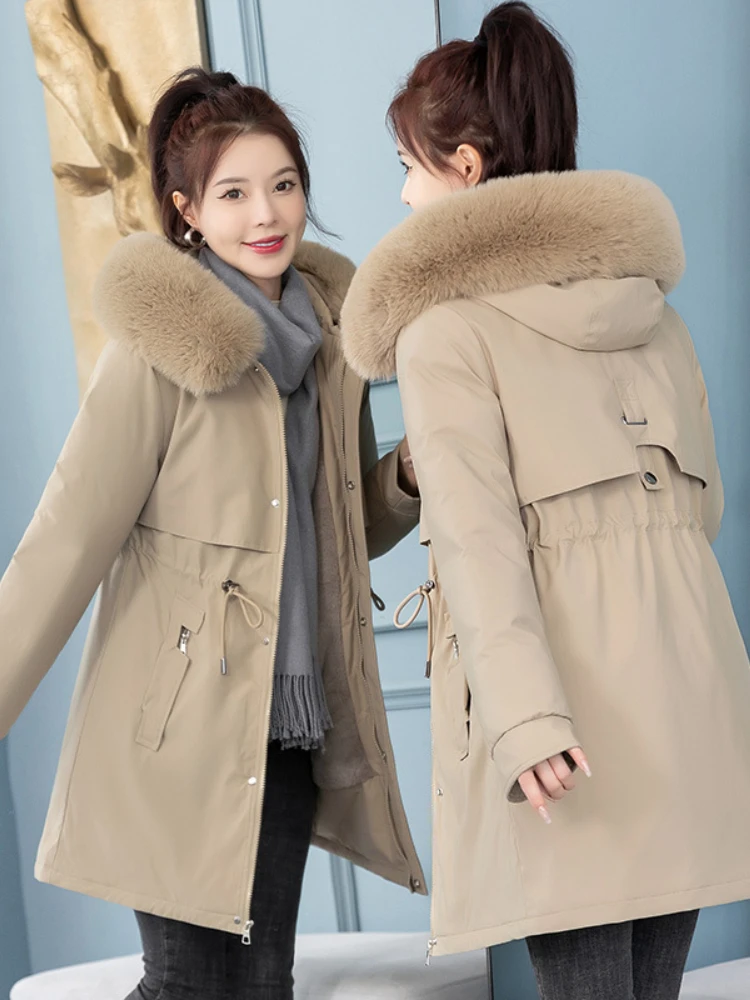 Torta-supera-Parkas-de-comprimento-m-dio-para-mulheres-estilo-coreano ...