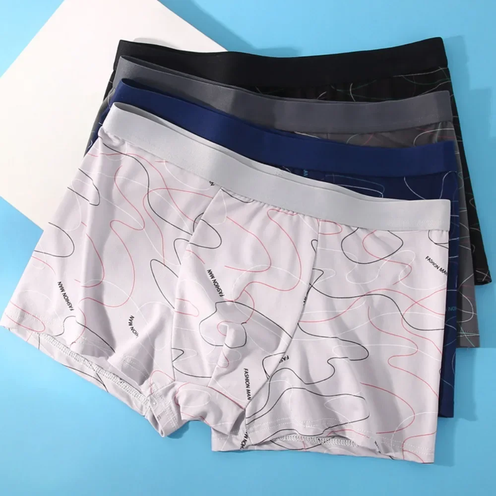 Men-s-Boxers-Line-Printed-Underpants-U-Convex-Panties-Solids ...