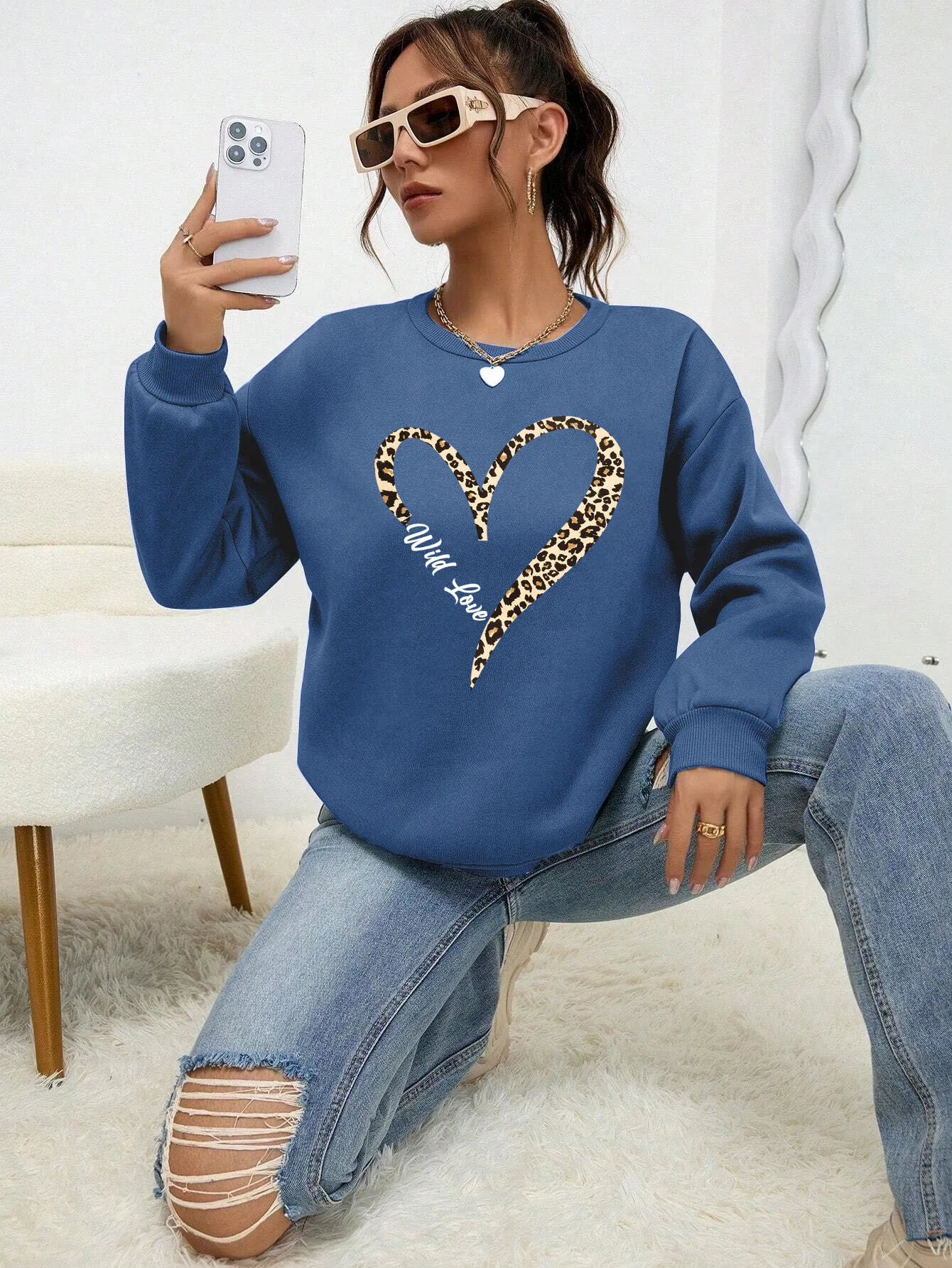 Sudadera-con-estampado-de-Coraz-n-salvaje-de-leopardo-para-mujer-forro ...