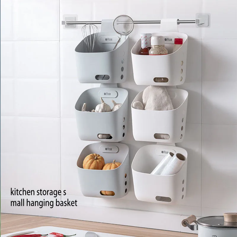 Wall-mounted-Storage-Basket-Multi-functional-Kitchen-Bathroom-Drainage ...