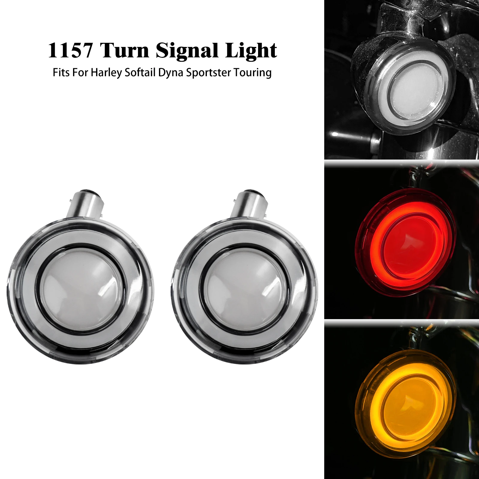Motorcycle-Bullet-Style-1157-Turn-Signal-LED-Light-Amber-Red-Running ...