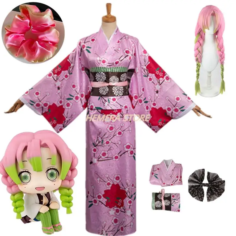 Disfraz de Cosplay de Anime Demon Slayer Kanroji Mitsuri, Kimono para ...