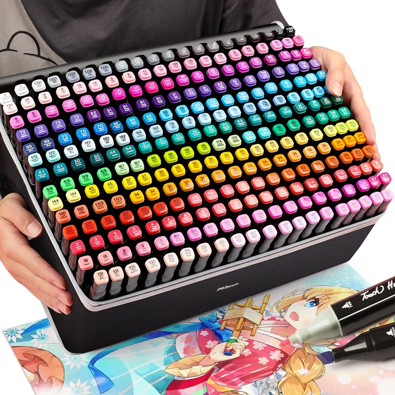 24 168 Colors Markers Pens Set Double Head Drawing Highlighter ...