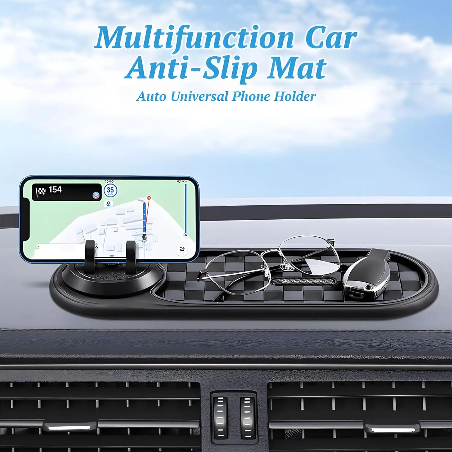 niversal Car Dashboard Mat Non-Slip Thickened Widened Silicone Pad with ...