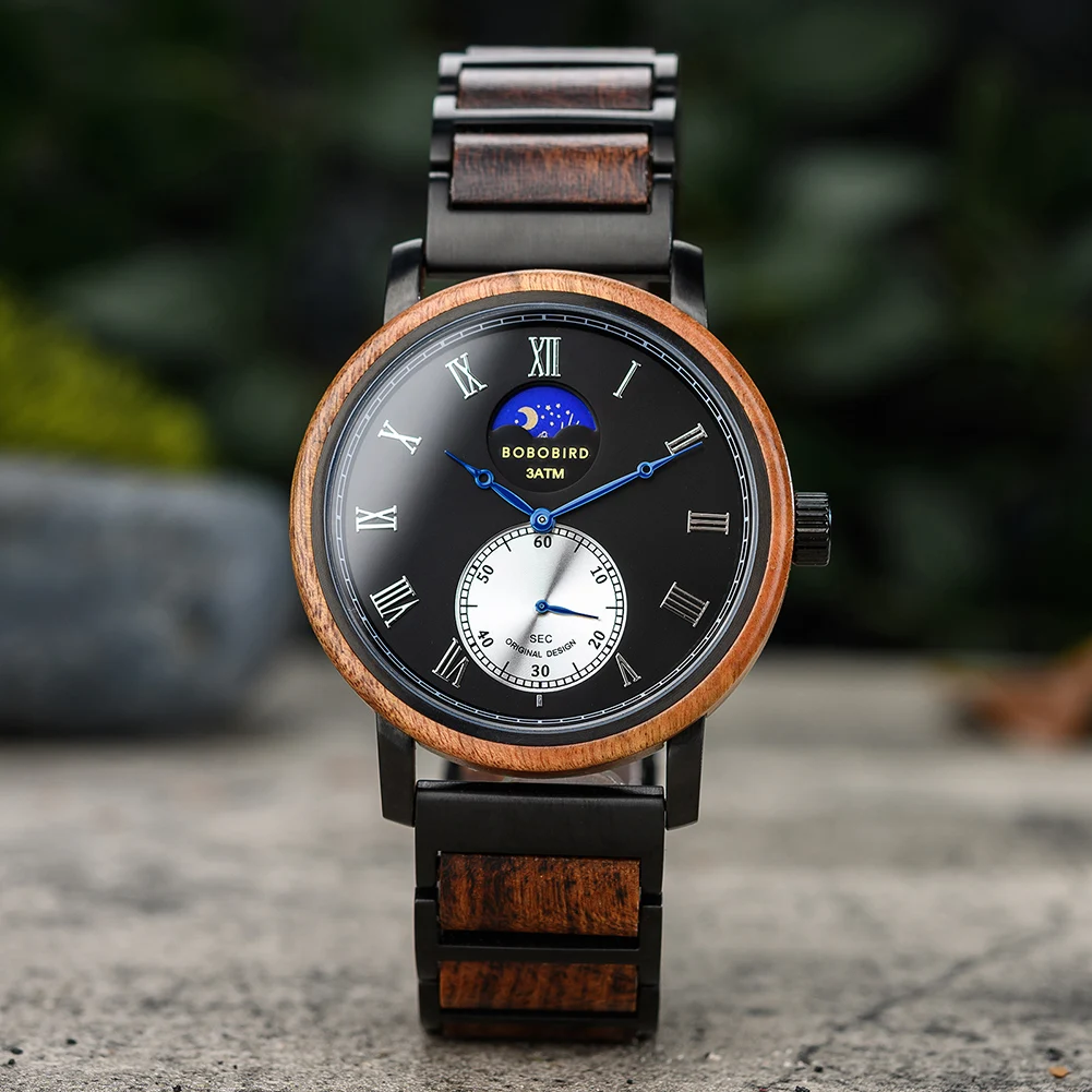 BOBO-BIRD-Men-s-Watches-Wood-Stainless-Steel-Combined-Chronograph-Clock ...
