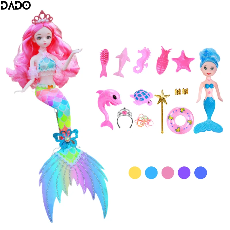 Big Mermaid Dolls Fashion Rainbow Pink Princess BJD Toys Clothing ...