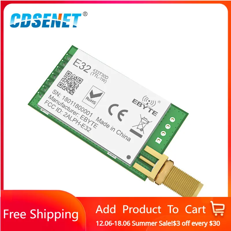 Lora SX1278 SX1276 433 Mhz Module Zender Ontvanger 8000M E32 433T30D V8 ...
