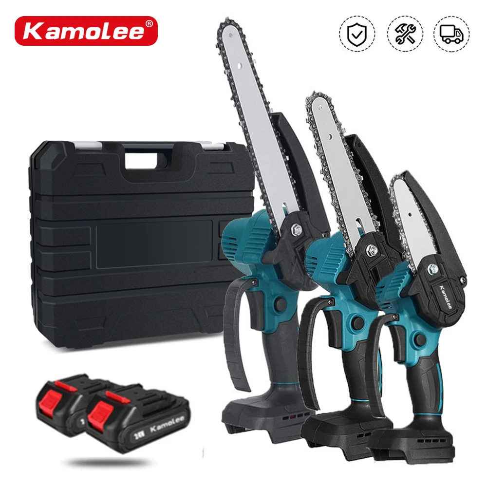 Kamolee Brushless Electric Chain Saw 24V 4/6/8 Inch Mini Chainsaw Wood ...