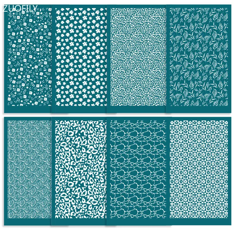 NEW-Flower-Rose-Silk-Screen-Stencils-for-Polymer-Clay-Water-Wave-Silk ...