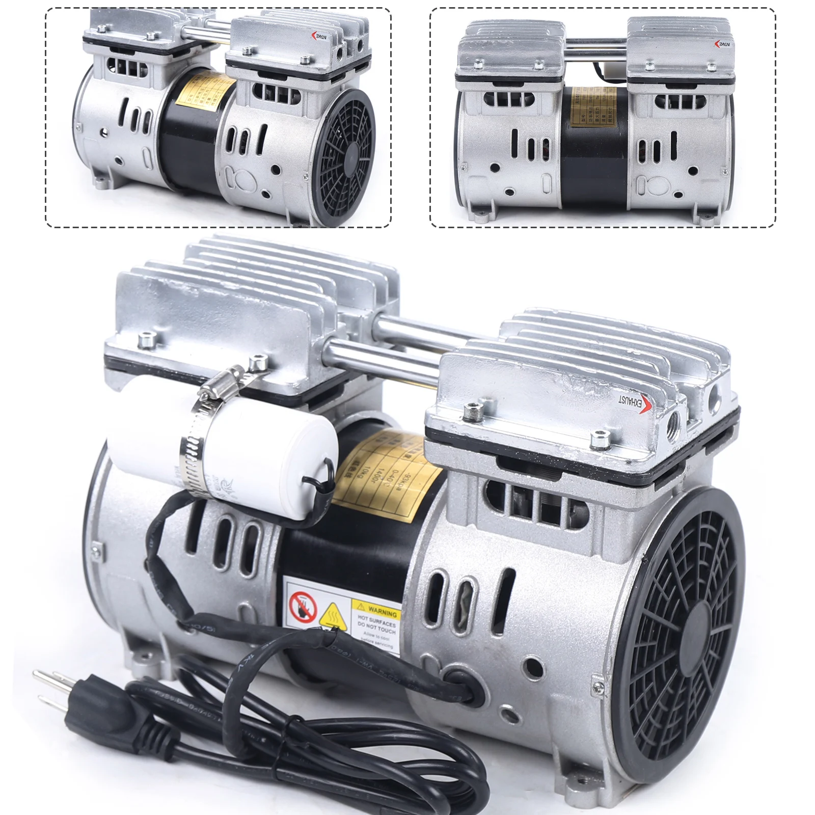 Lab Vacuum Filtration Pump Electric Suction Air Oilless Diaphragm ...