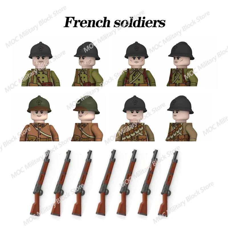 WW2-Military-French-Soldier-Figures-Weapons-Building-Blocks-Lebel1886 ...