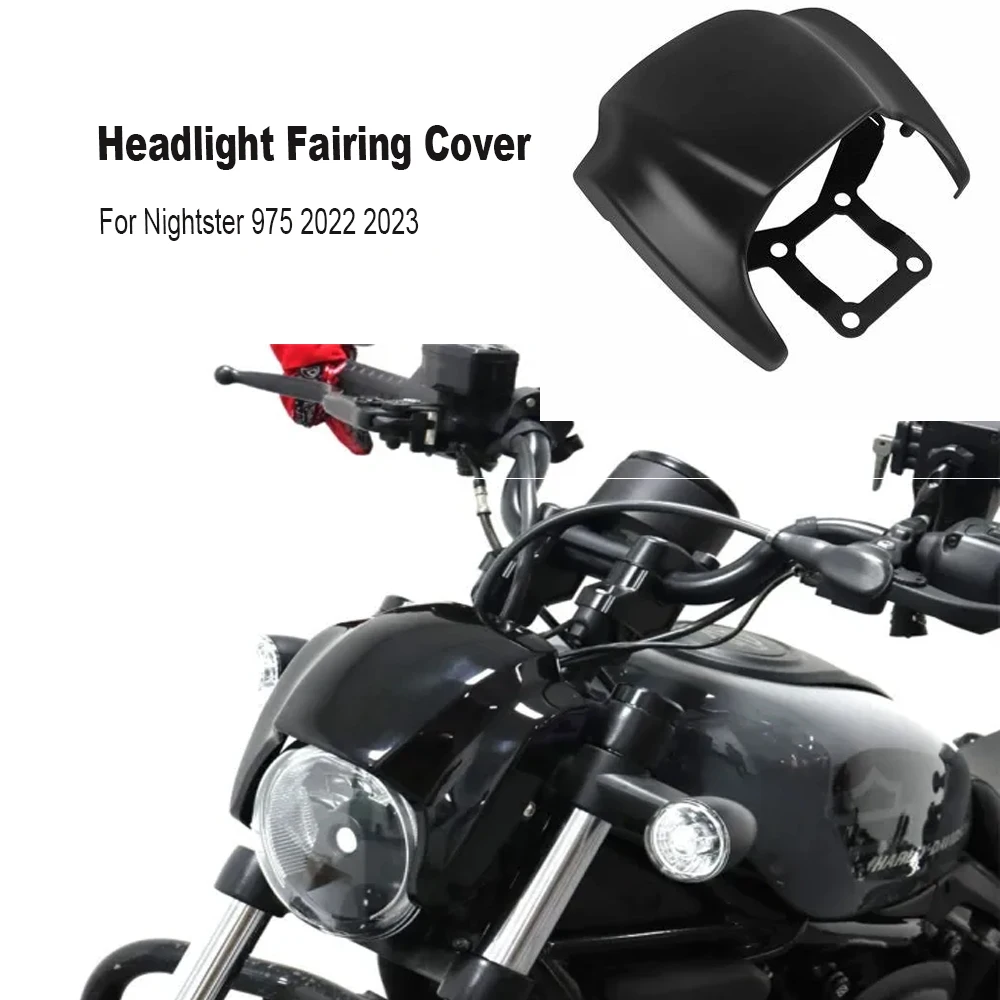 Motorcycle-Gloss-Black-Front-Mask-Headlight-Fairing-Cover-FOR-Harley ...