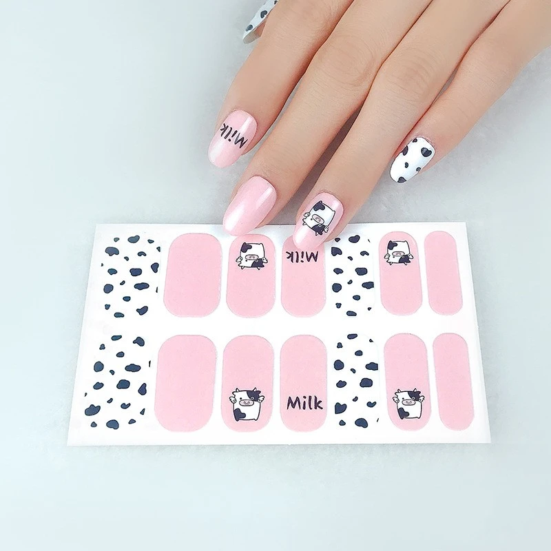 Student Cute Nail Stickers Carton Animal Design Designs Full Cover Fake ...