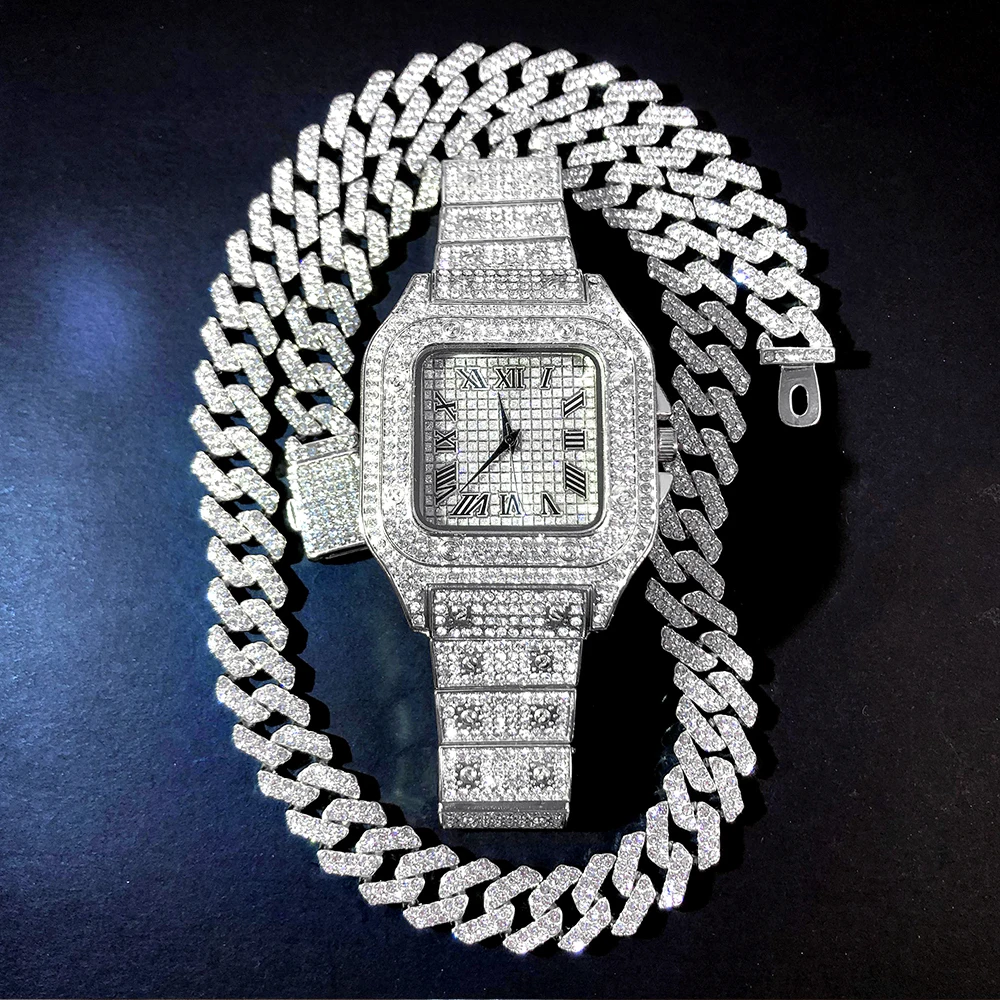 13MM-Rhinestone-Jewelry-Chain-Watch-Men-Hip-Hop-Rapper-Cuban-Chains ...