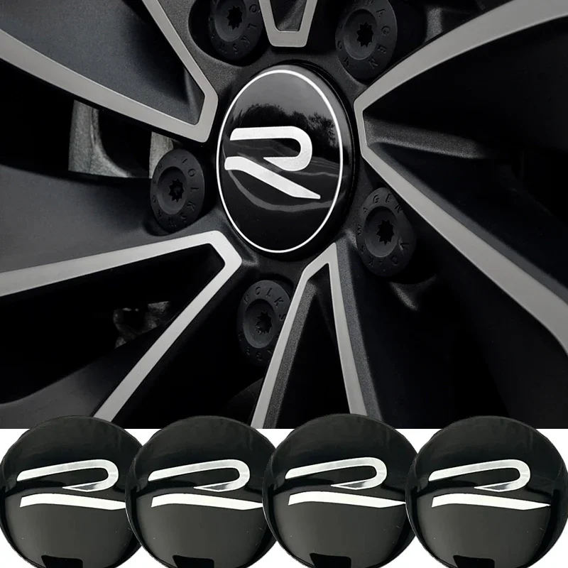 Car R Emblem Wheel Center Hub Cap Sticker Accessories For Volkswagen VW ...