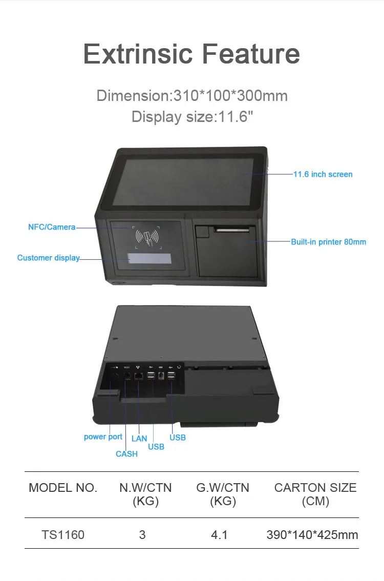 Cash Register Machine Dimension