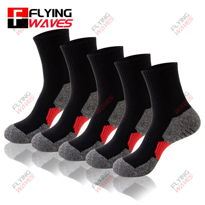 5 Pairs Mid-tube Sports Socks Men Sweat Absorbing Odor Proof Breathable ...