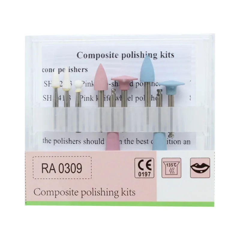 Dental Composite Polishing Kit 9Pcs/Box RA 0309 Ceramic Silicone Rubber ...