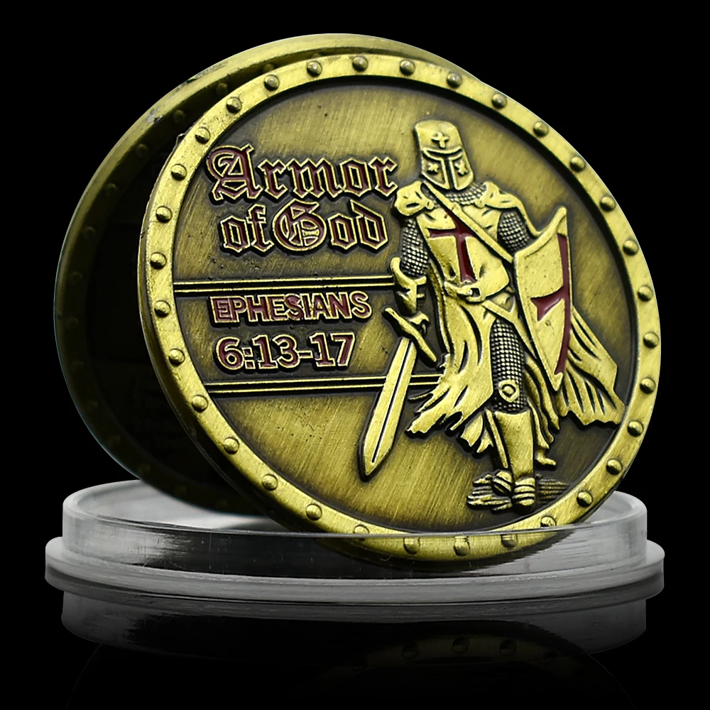 Knight-Challenge-Coin-Put-on-The-Armor-of-God-Bronze-Badge-Collection ...