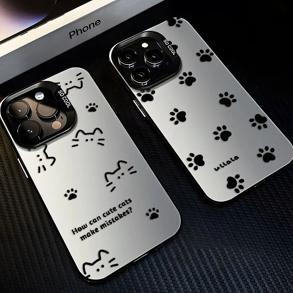 Fashion Black Cat Paw Prints Phone Case for Oppo Reno13 Reno12 Reno11 ...