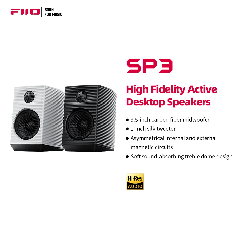 FiiO-SP3-Powered-HiFi-Active-Desktop-Speaker-80W-Stereo-Computer-Speakers-and-Home-Music-Sound ...