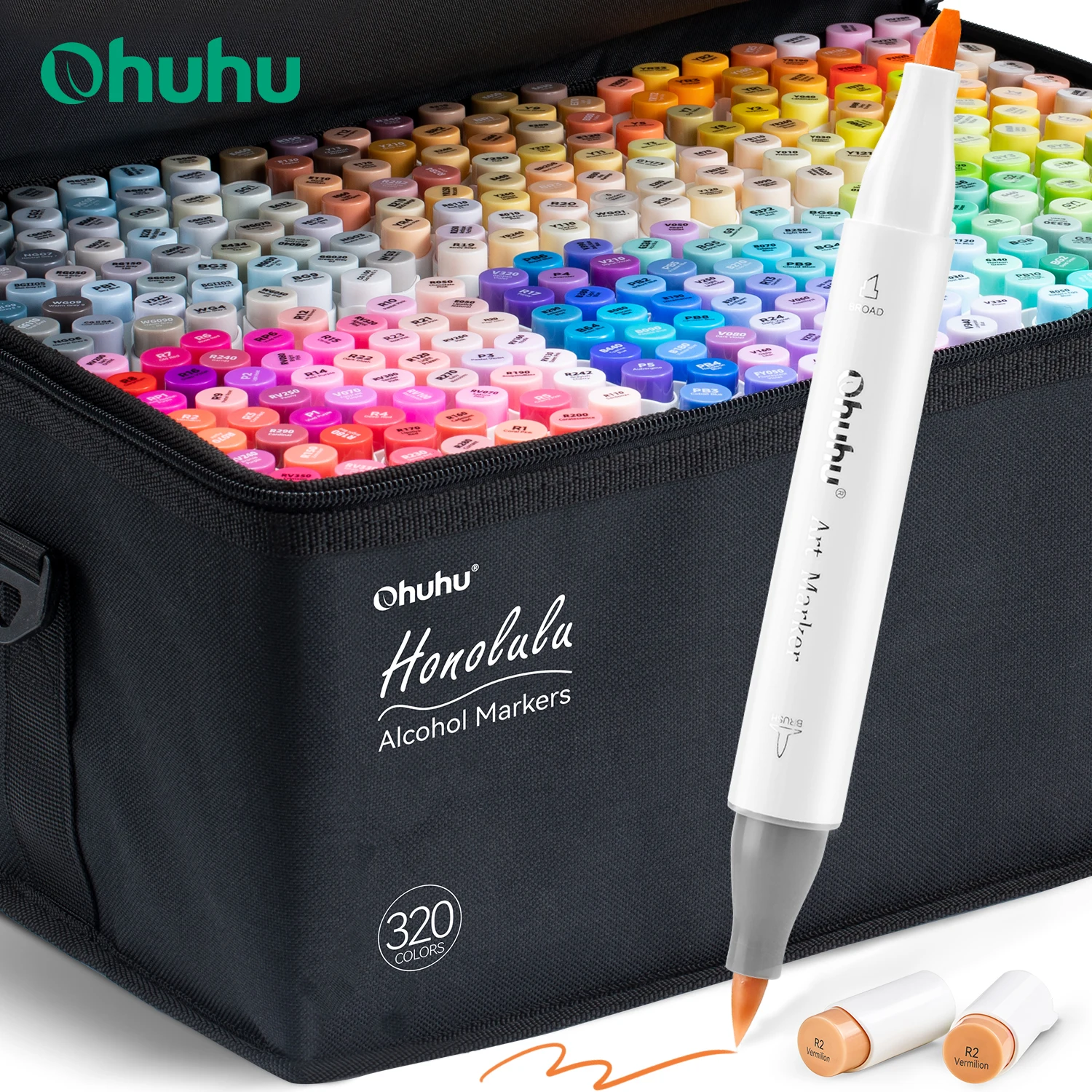 Ohuhu Honolulu Conjunto De Canetas Marcadoras De 320 Cores Marcadores