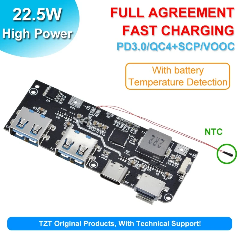QC4.0 QC3.0 LED Dual USB 5V 4.5A 22.5W Micro/Type C USB Mobile Power ...