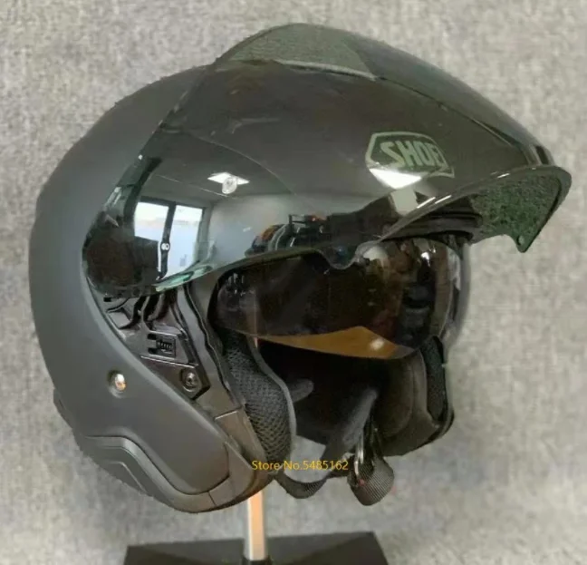 The New Open Face Sho J-Cruise II Adagio Matte Black Motorcycle Helmet ...