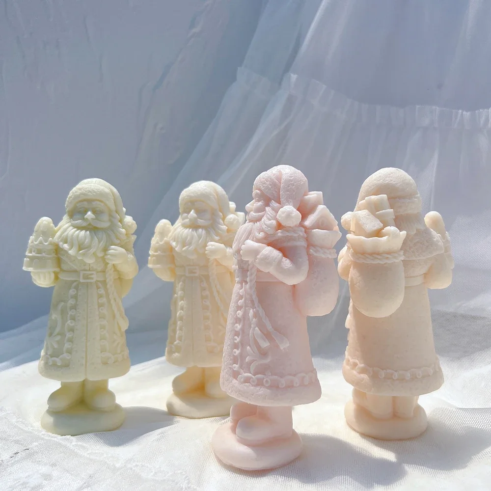 Christmas Gingerbread Santa Candle Mold Father Christmas Resin Silicone ...
