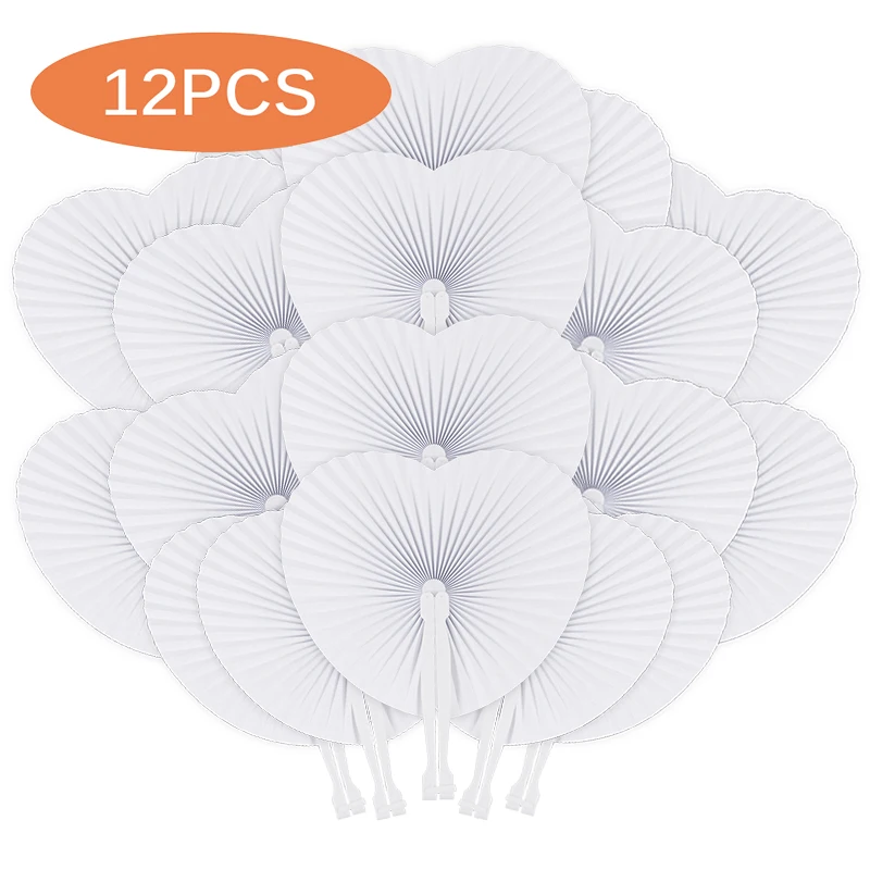 12pcs-lot-White-Paper-Fan-Heart-Shape-DIY-Crafts-for-Wedding-Birthday ...