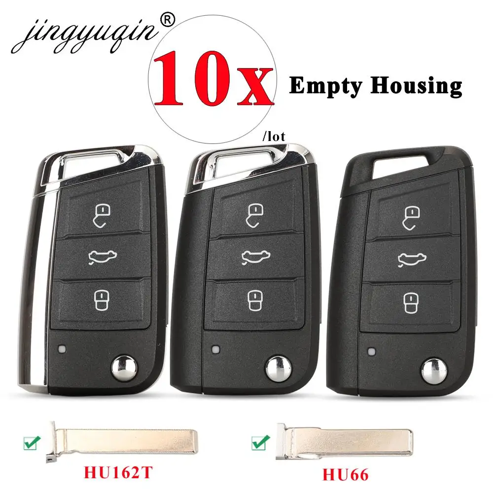 jingyuqin 10pcs Flip 3/4Buttons Remote Car Key Shell Case Fob For VW ...
