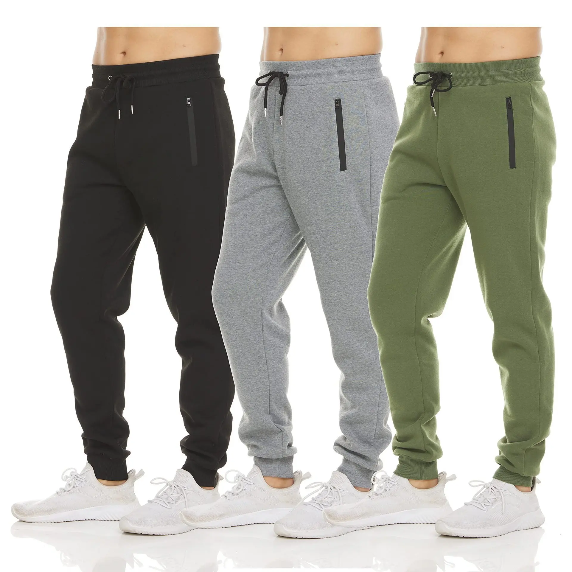 Nuevos pantalones deportivos con cordón de color sólido para hombre ...