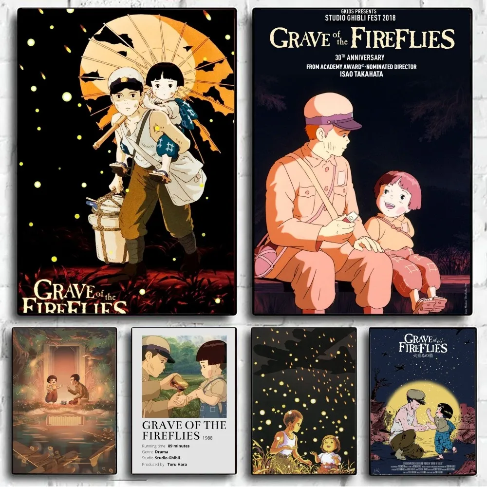 Grave-of-the-Fireflies-Poster-No-Framed-Poster-Kraft-Club-Bar-Paper ...