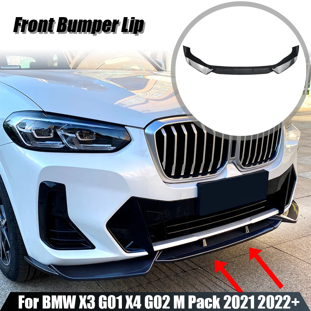 For-BMW-X3-G01-X4-G02-M-Pack-2021-2022-Front-Bumper-Splitter-Lip ...