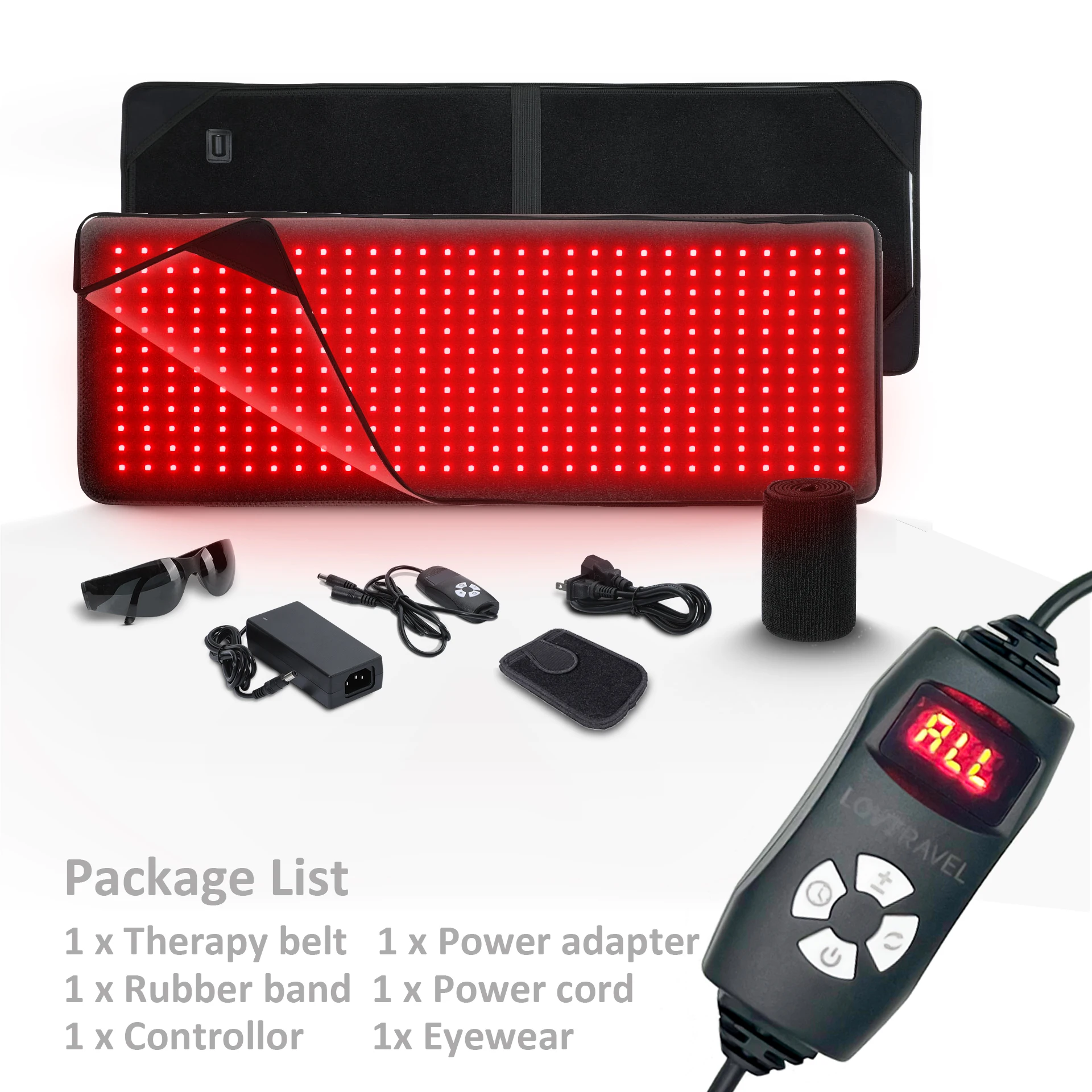 635nm 660nm 850nm Lovtravel Led Red Infrared Light Therapy Pad Pain Relief Belt Red Light Weight ...