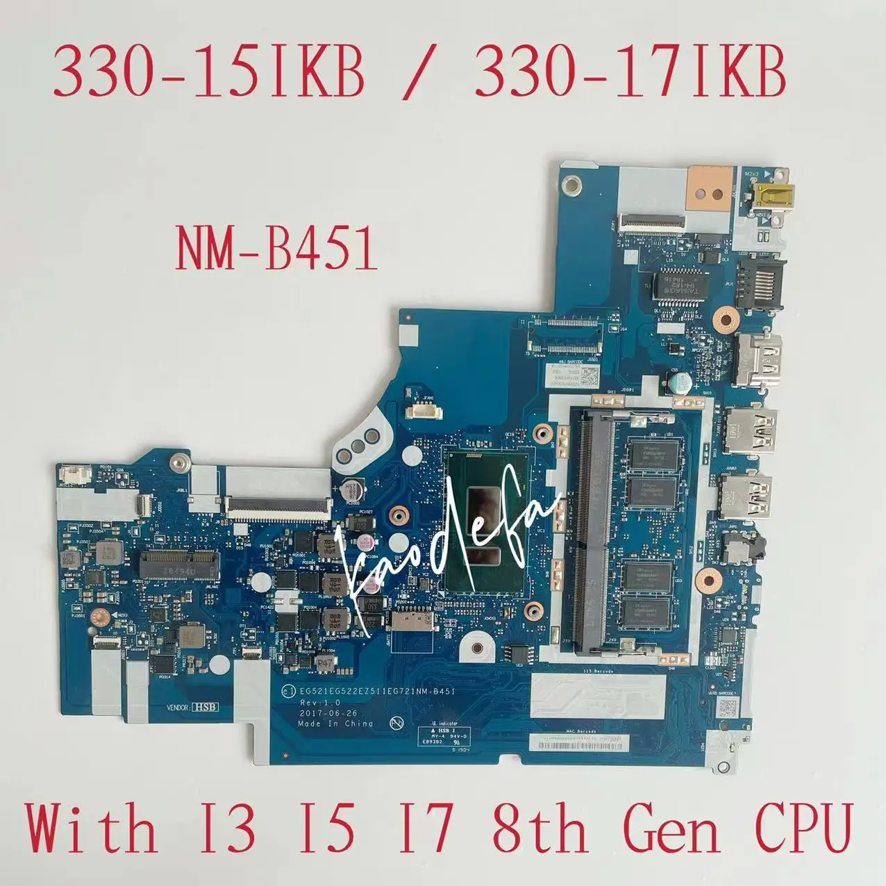 NM-B451 anakart Para Lenovo Ideapad 330-15IKB/17IKB Laptop anakart tipi ...