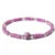 Silver Color Beads Charm Bracelets Natural Amethyst Rectangle Stone ...