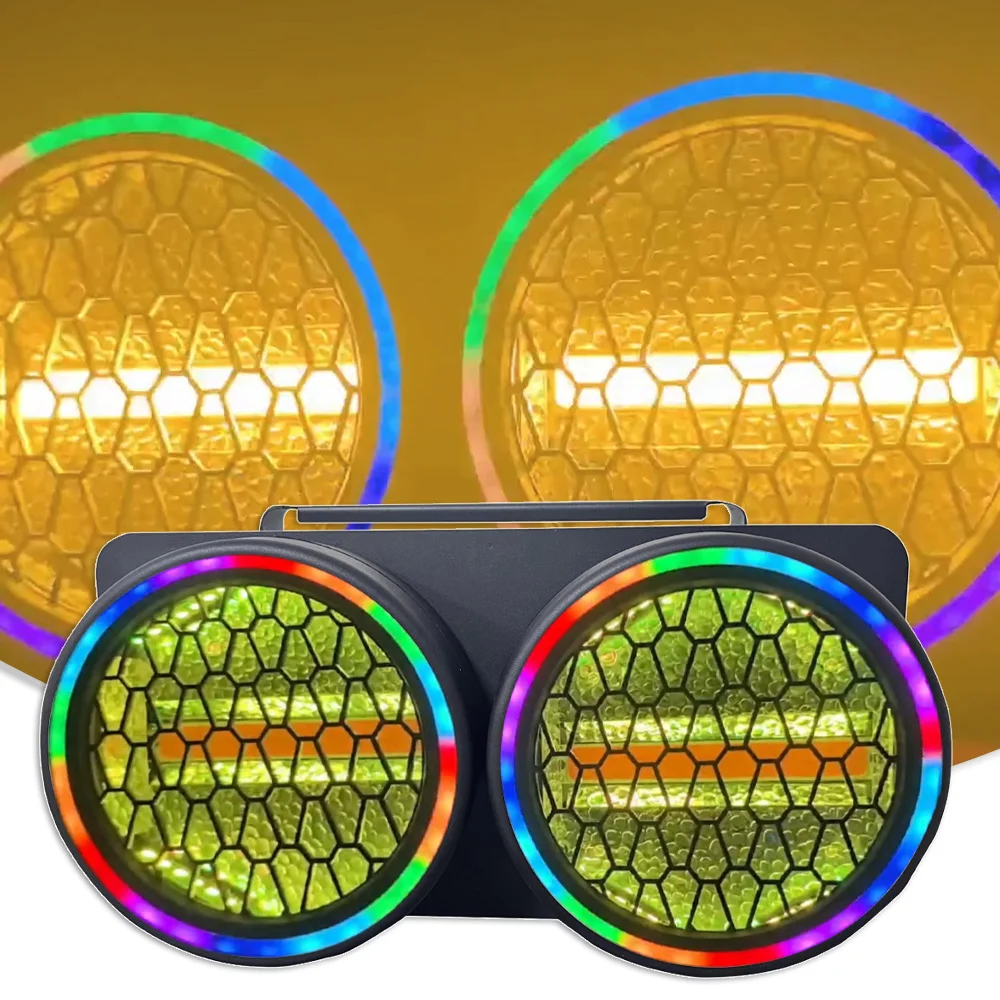 YUER LED 2X50W COB With RGB Lighting Effect Strobe Retro Splicing ...