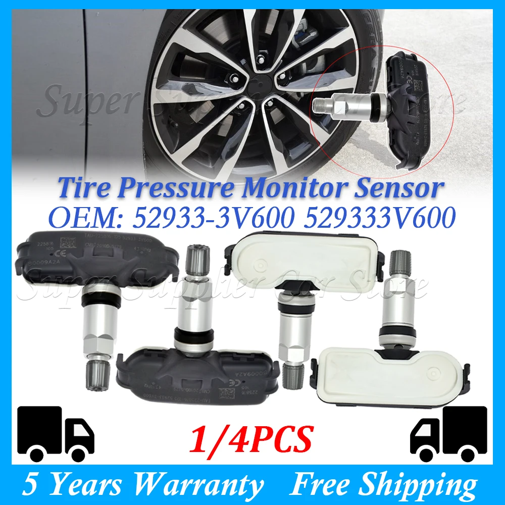 Nouveau capteur de pression des pneus TPMS 433MHz, 1/4 pièces, pour ...