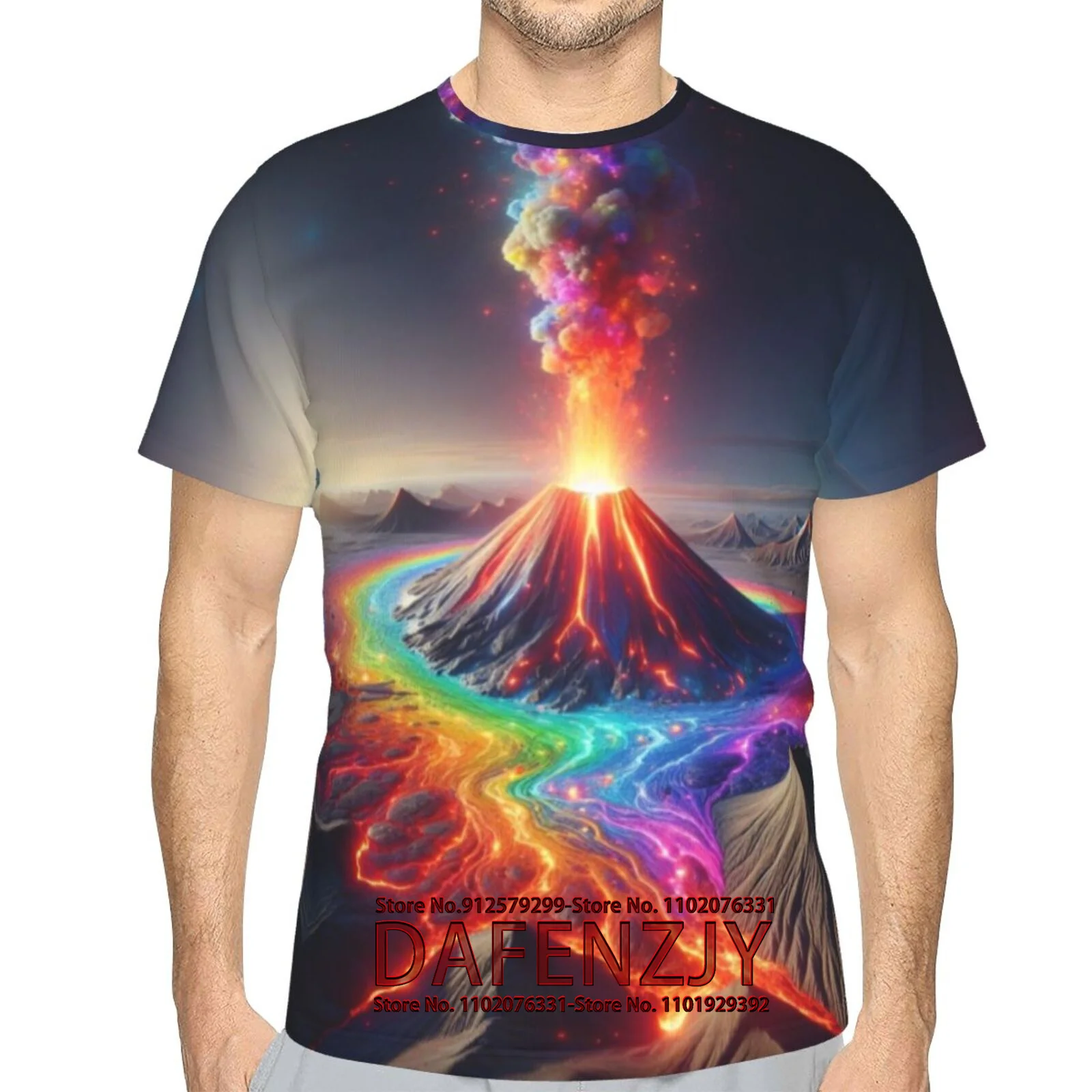 3d-Volcano-Print-Men-s-T-Shirt-2024-New-Oversized-Short-Sleeve-T-Shirt ...