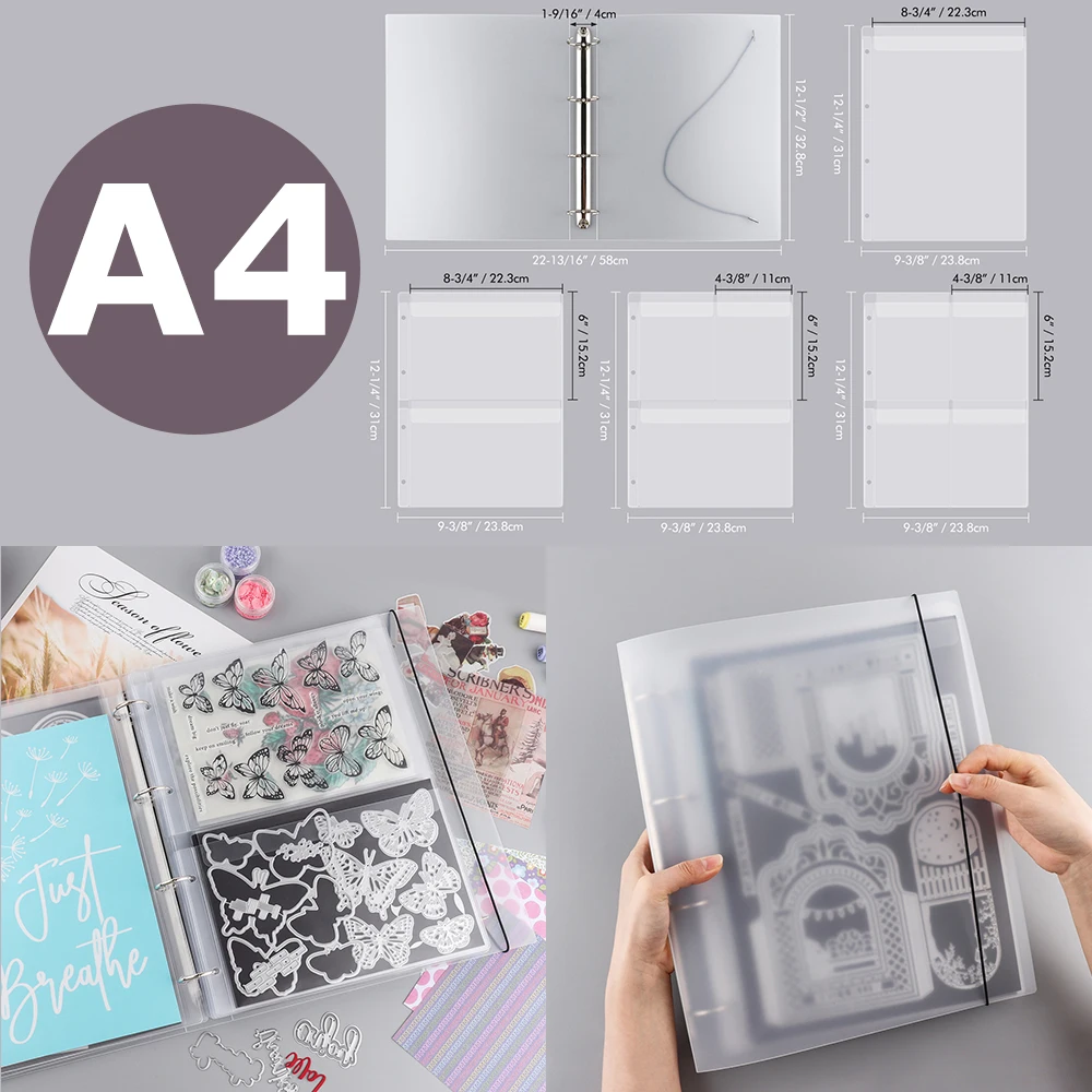 NEW-A4-Die-Storage-Book-Binder-Page-Protectors-Pockets-Inserts ...