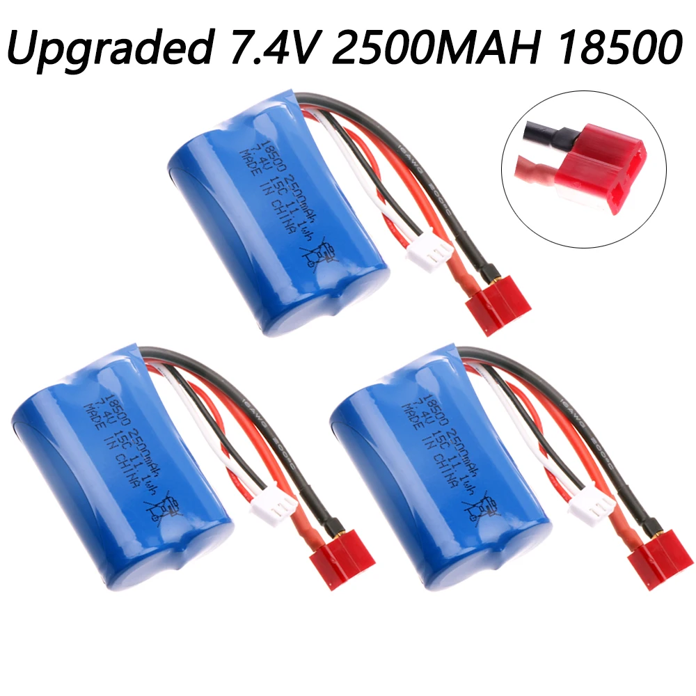 7.4v 2500mAh 18500 Li-ion battery For HBX 16889 16889A 16890 16890A ...