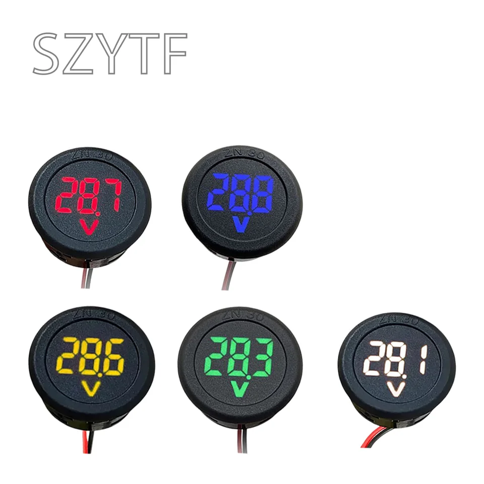 DC-4-100V-LED-Digital-Display-Circular-Two-wire-Voltmeter-DC-Digital ...