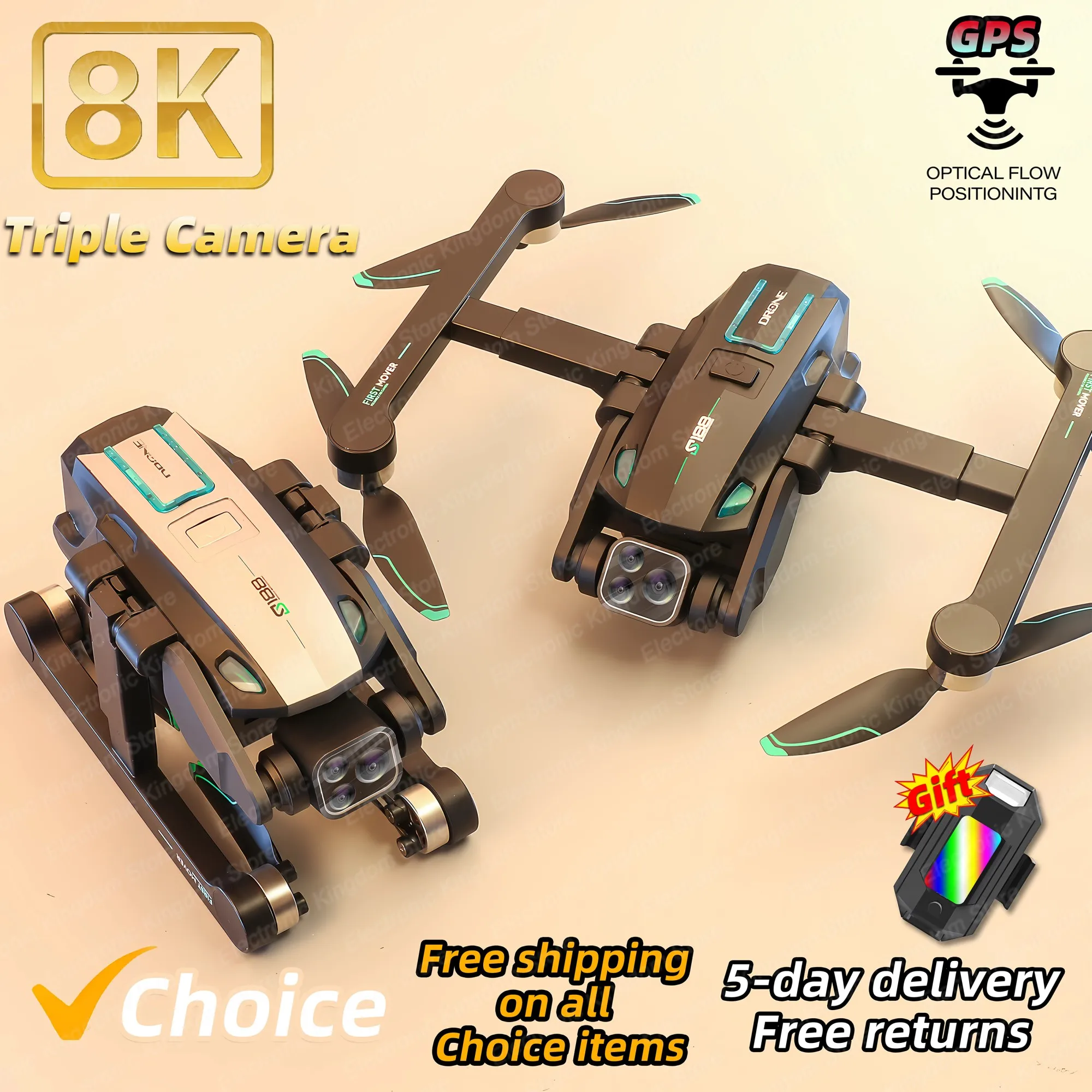 New-S188-Drone-GPS-8K-HD-Triple-Camera-4K-Optical-Flow-Positioning ...