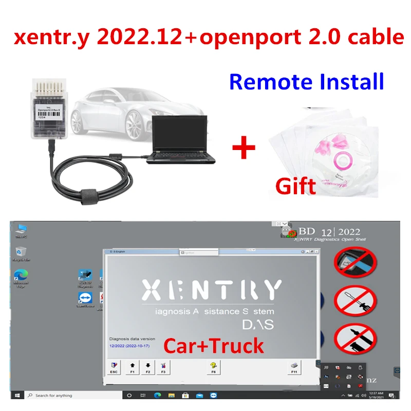 2022 Latest Xentry 2022.12 software with Tactrix Openport 2.0 Open Port ...