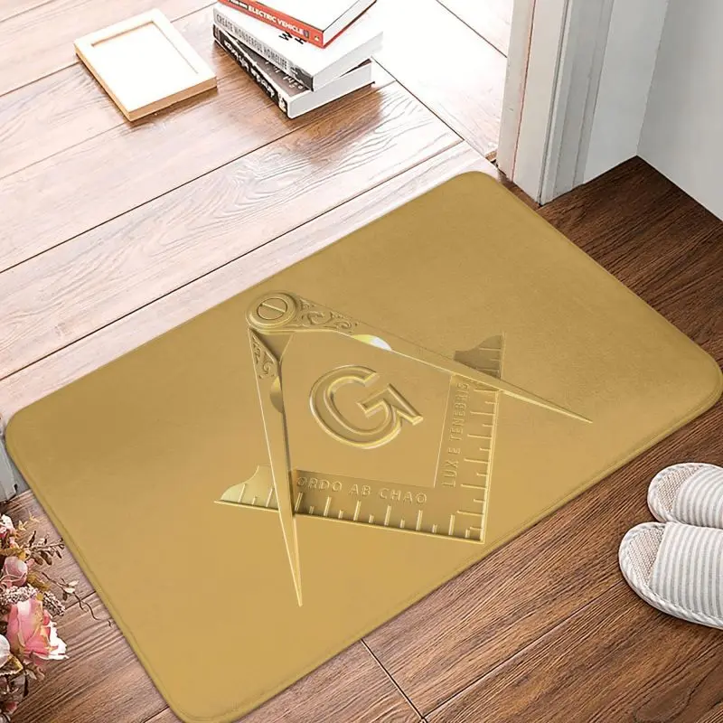 Gold-Freemason-Logo-Floor-Door-Bath-Kitchen-Mat-Anti-Slip-Outdoor ...