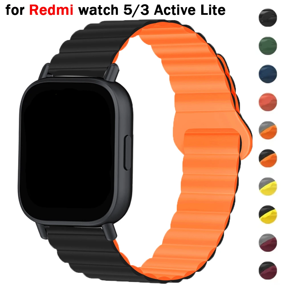 Silicone-Magnetic-Band-for-Redmi-Watch-5-3-Active-Sports-Strap-Bracelet ...