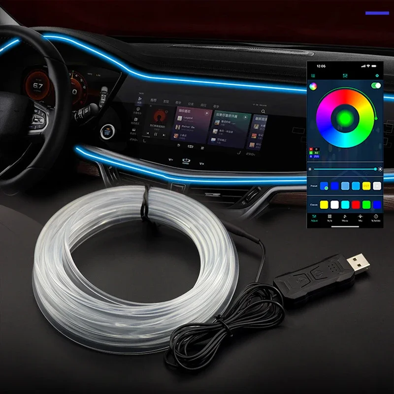 Tira-de-luces-LED-RGB-para-Interior-de-coche-luz-ambiental-de-ne-n ...