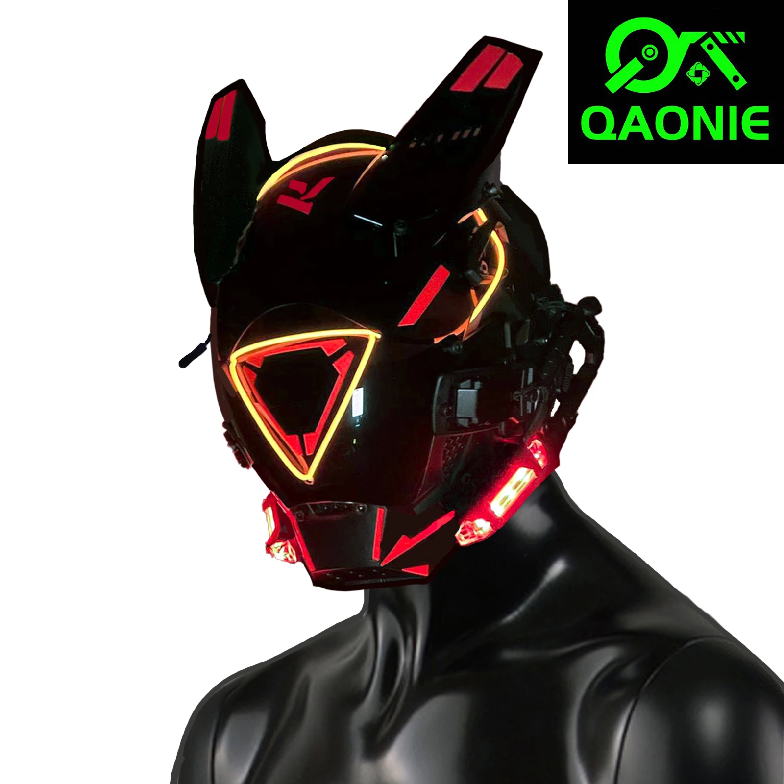 Cyberpunk-Mask-for-Adults-Red-LED-Light-Lamp-Techwear-Mechanical-Style ...
